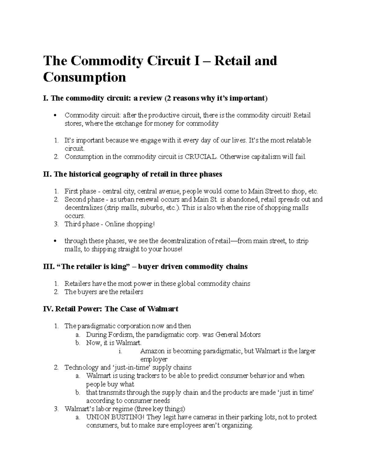 The Commodity Circuit I - Retail and Consumption - The commodity ...