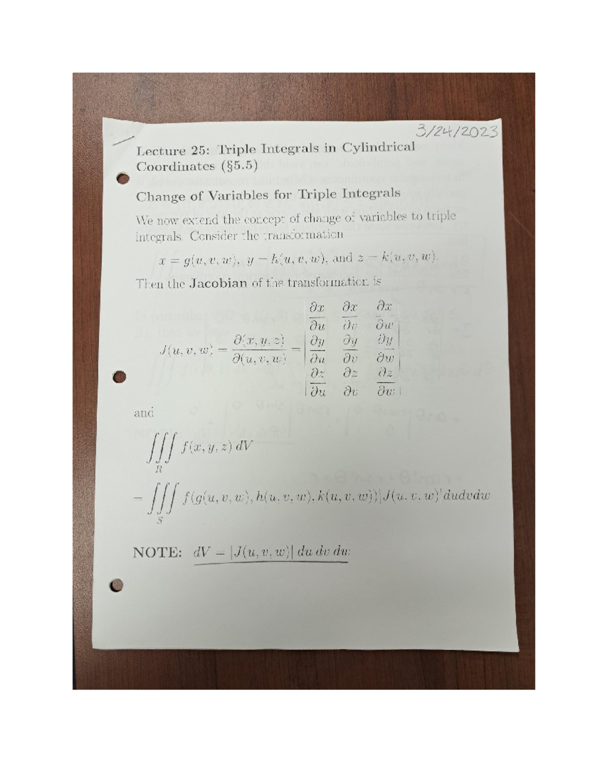 Lecture 25 Notes MAC 2313 - MAC 2313 - Studocu