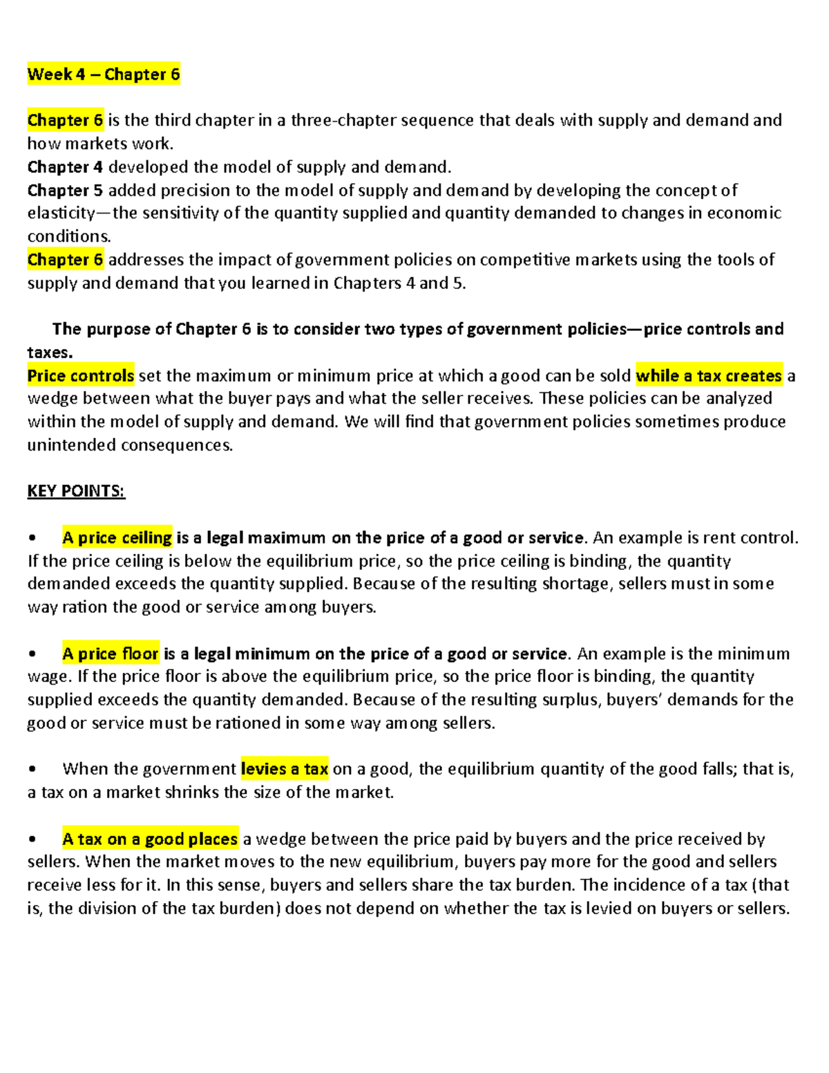 Chapter 6 Notes Key Points Eco 230 Shsu Studocu