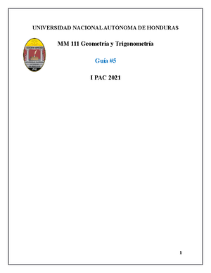 Guía II parcial MM-111 - UNIVERSIDAD NACIONAL AUTÓNOMA DE HONDURAS Facultad de Ciencias Escuela ...