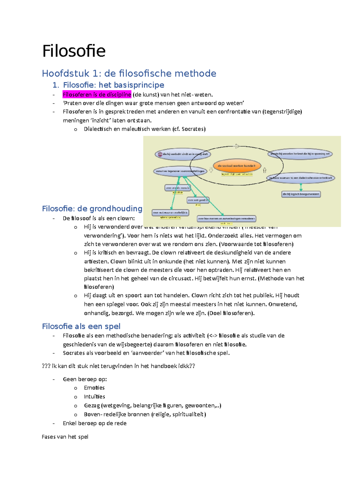 Filosofie - super slecht - Filosofie Hoofdstuk 1: de filosofische methode 1. Filosofie: het ...