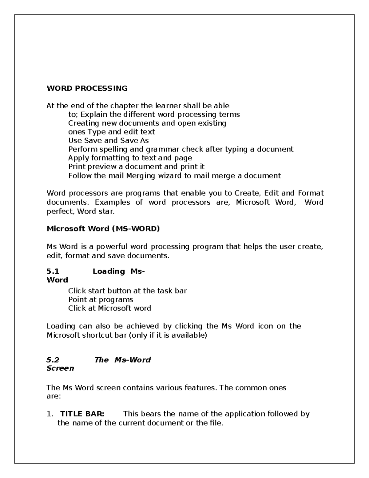 Microsoft WORD - a document to guide on word procesing - WORD ...
