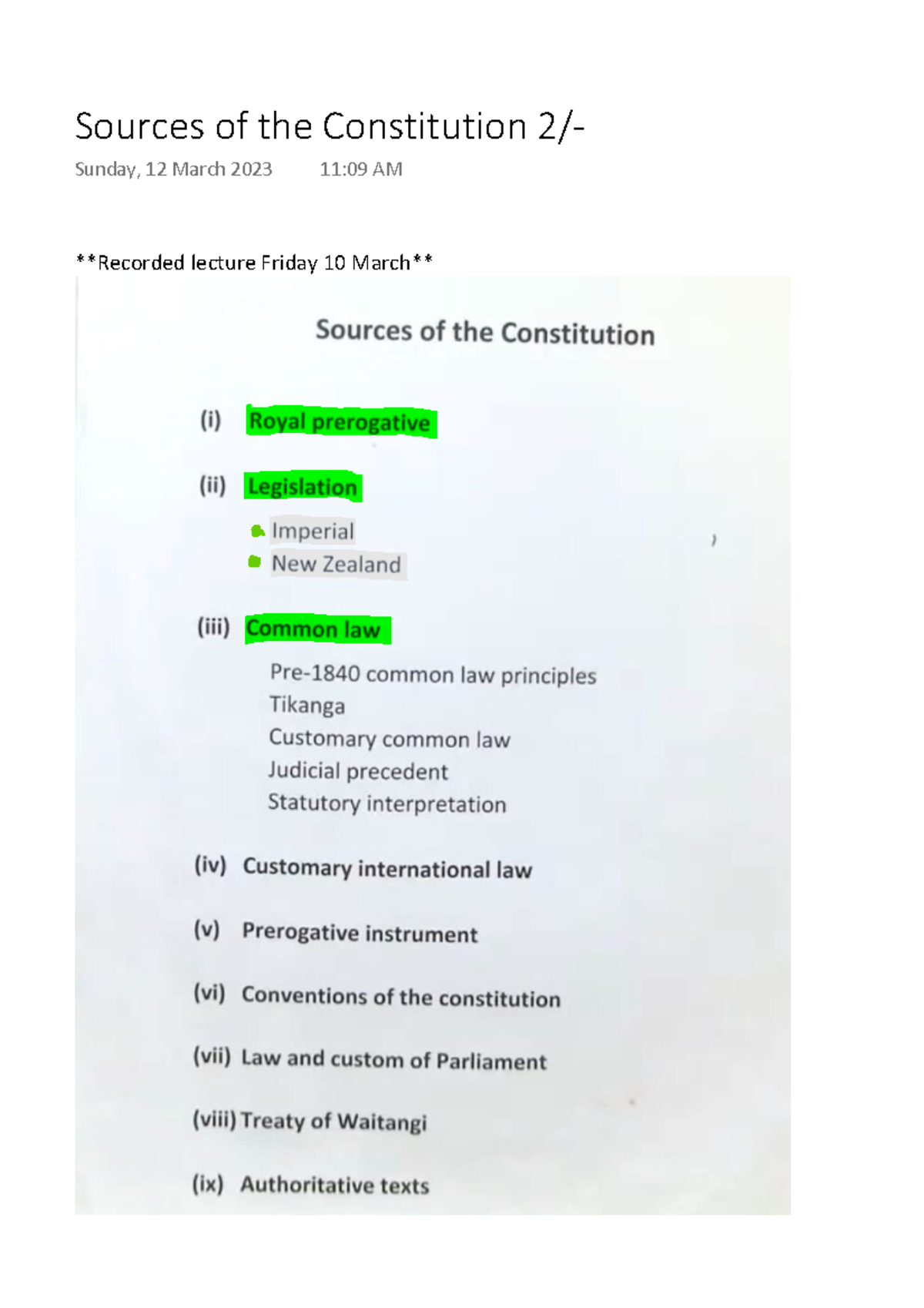 Sources of the Constitution 2 - Recorded lecture Friday 10 March ...