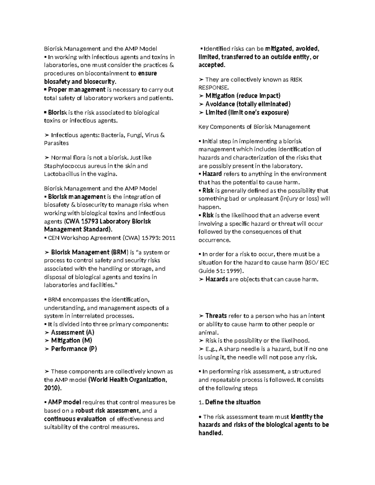 Biorisk Managem-WPS Office - Biorisk Management and the AMP Model In ...