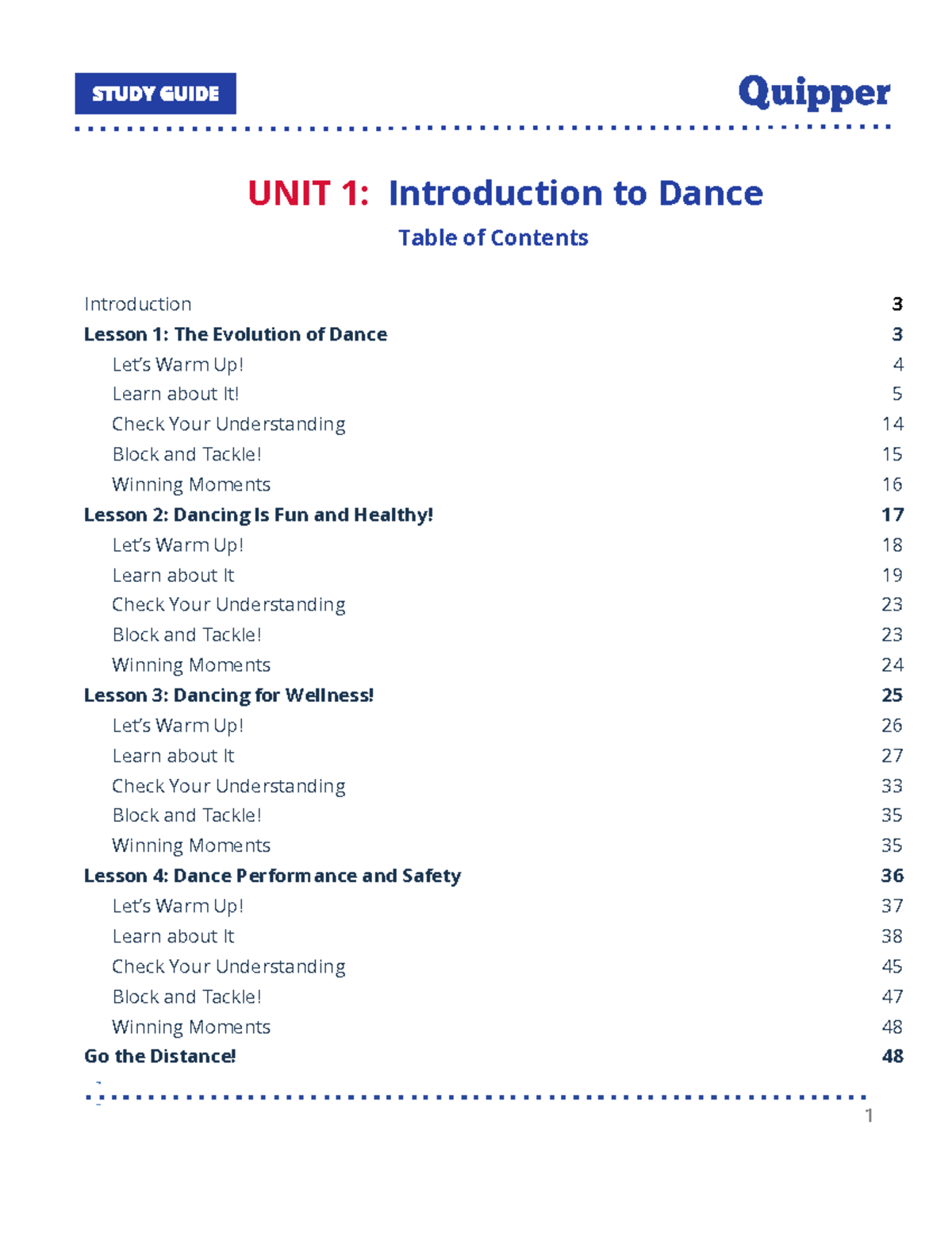 Unit 1 Introduction to Dance - UNIT 1: Introduction to Dance ...