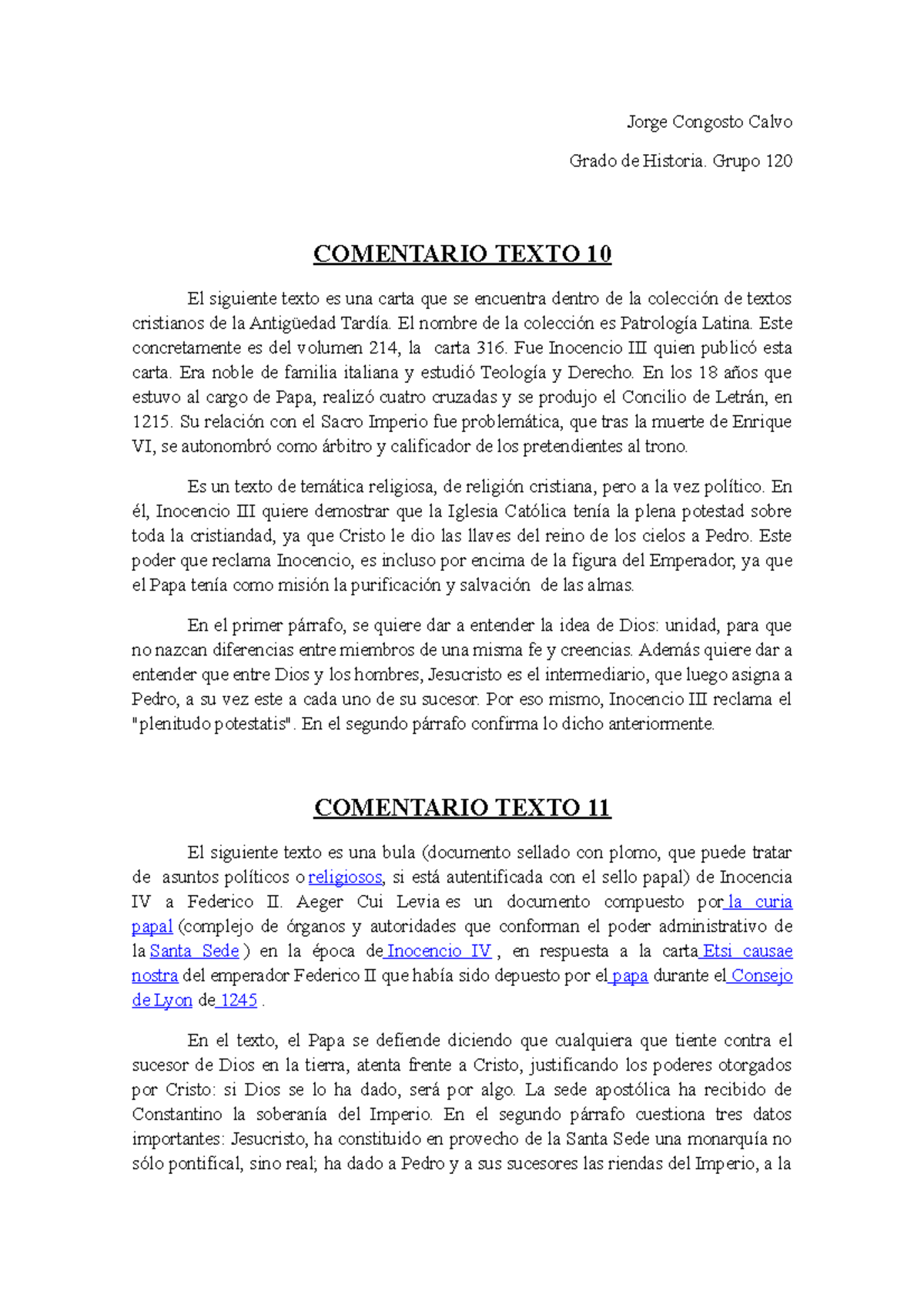 Textos 10 y 11 Tardo - Jorge Congosto Calvo Grado de Historia. Grupo ...