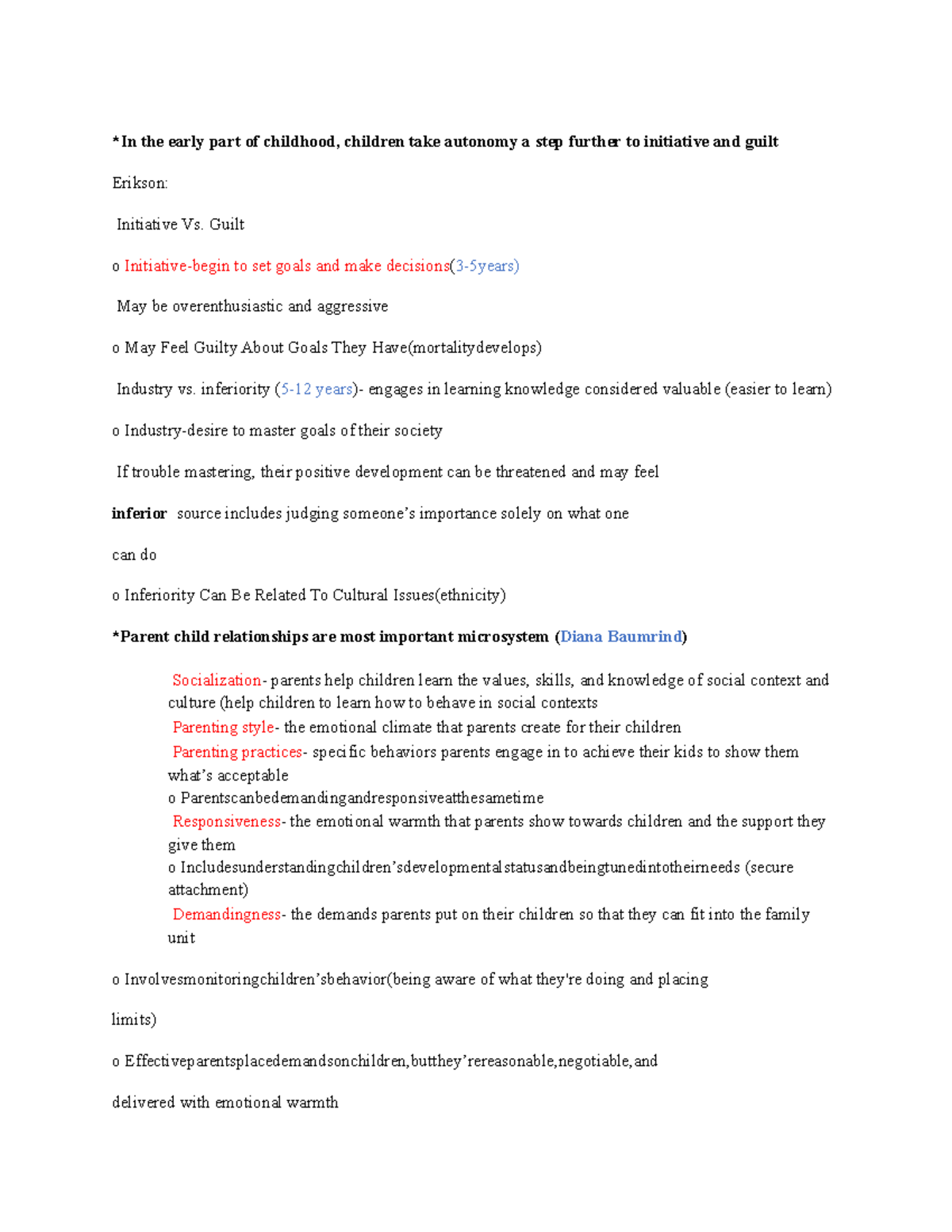 Chapter 5 - Professor Lyons - *In the early part of childhood, children ...