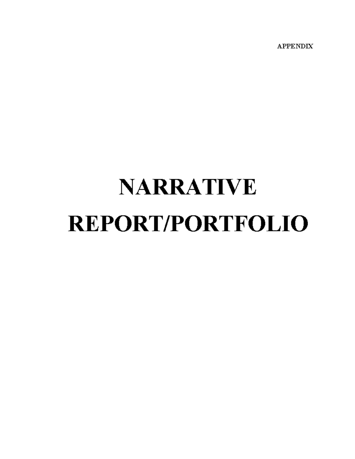Toaz - APPENDIX NARRATIVE REPORT/PORTFOLIO Republic of the Philippines ...