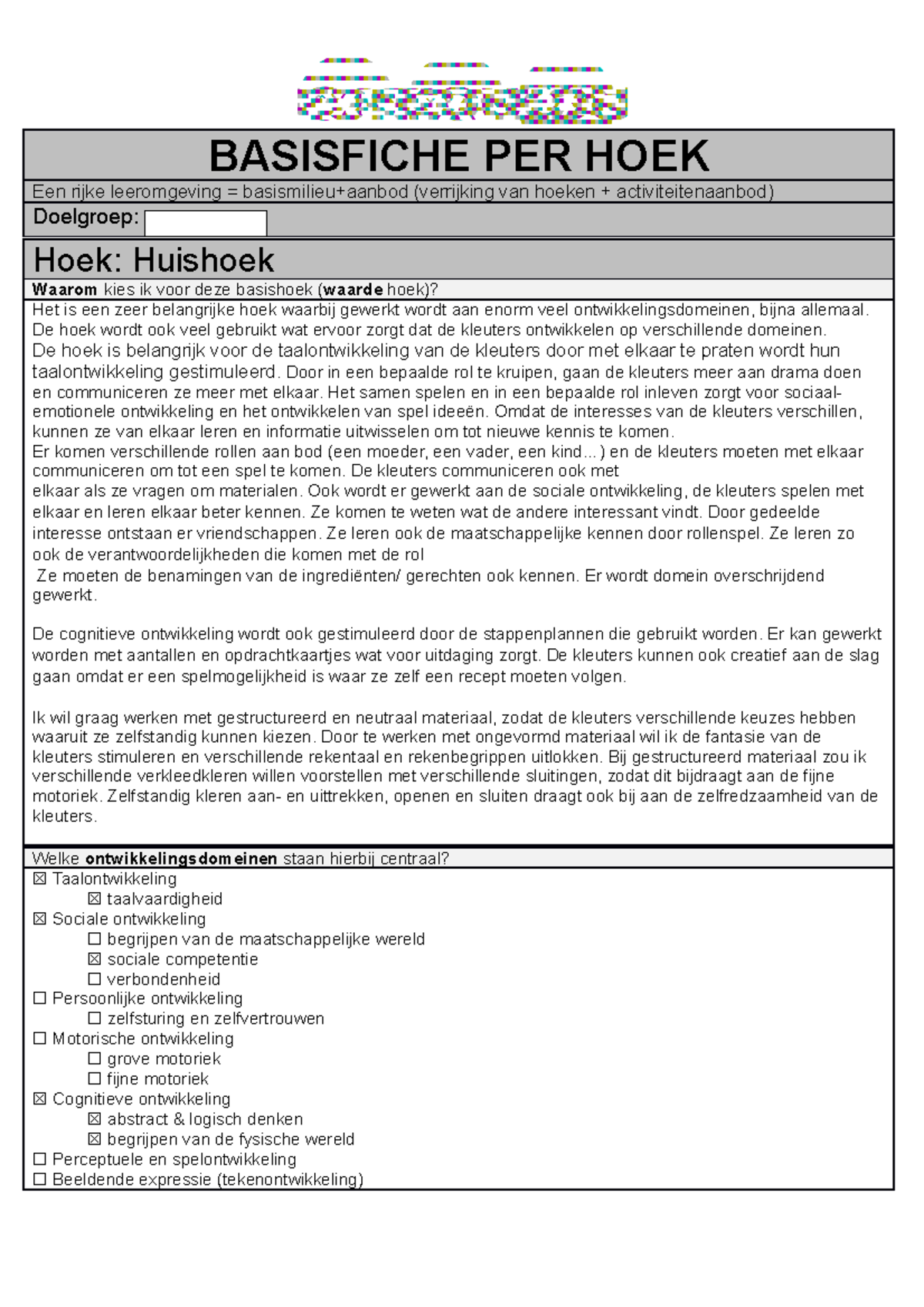 Basisfiche PER HOEK Huishoek - BASISFICHE PER HOEK Een rijke ...