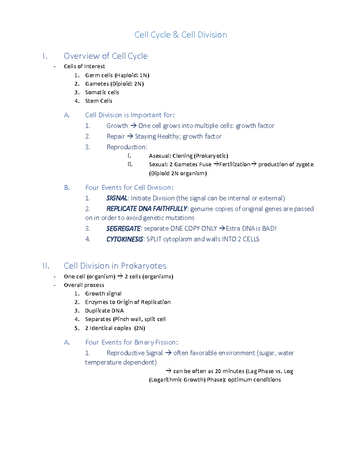 Chapter 11, Cell Cycle & Cell Division - Cell Cycle & Cell Division I ...