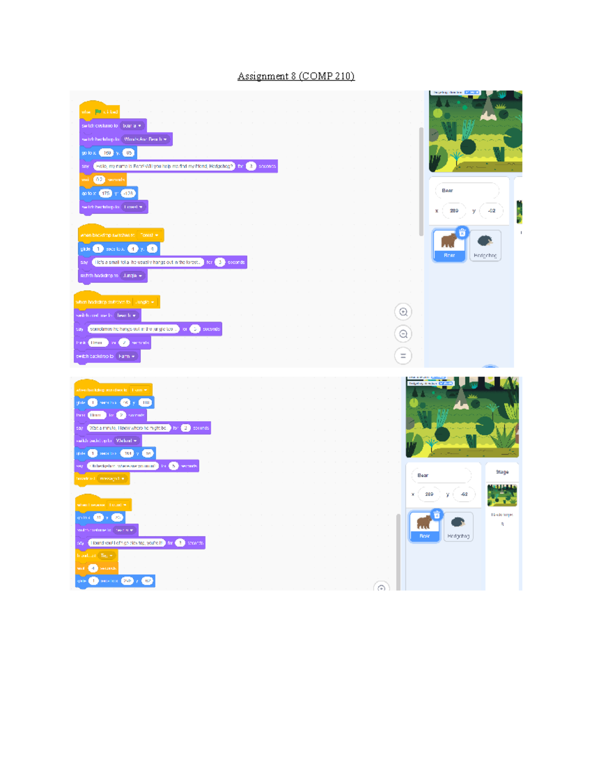 Assignment COMP - Comp 210 - Assignment 8 (COMP 210) URL: scratch ...