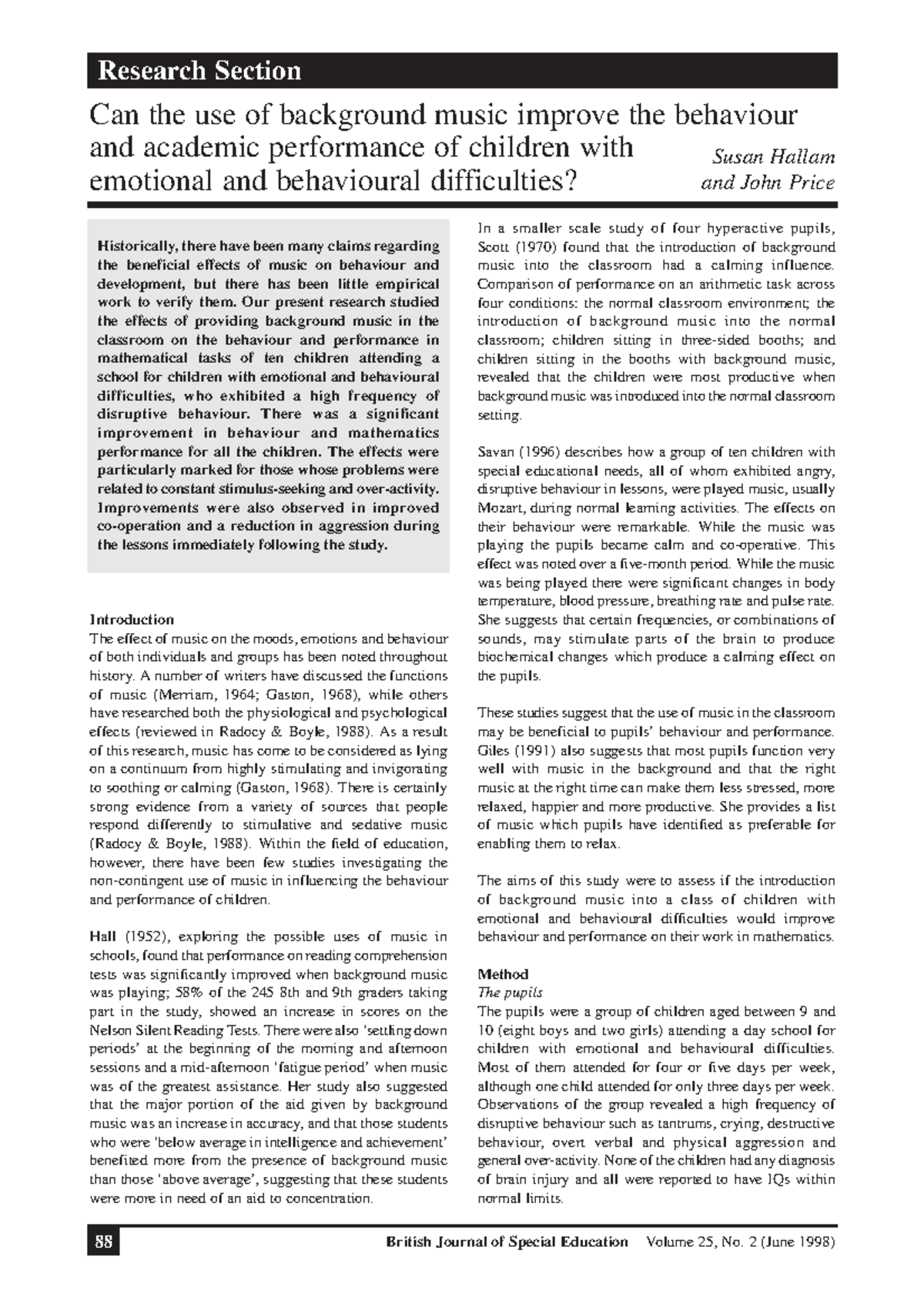 Document - Research about music and academic performance - Introduction ...