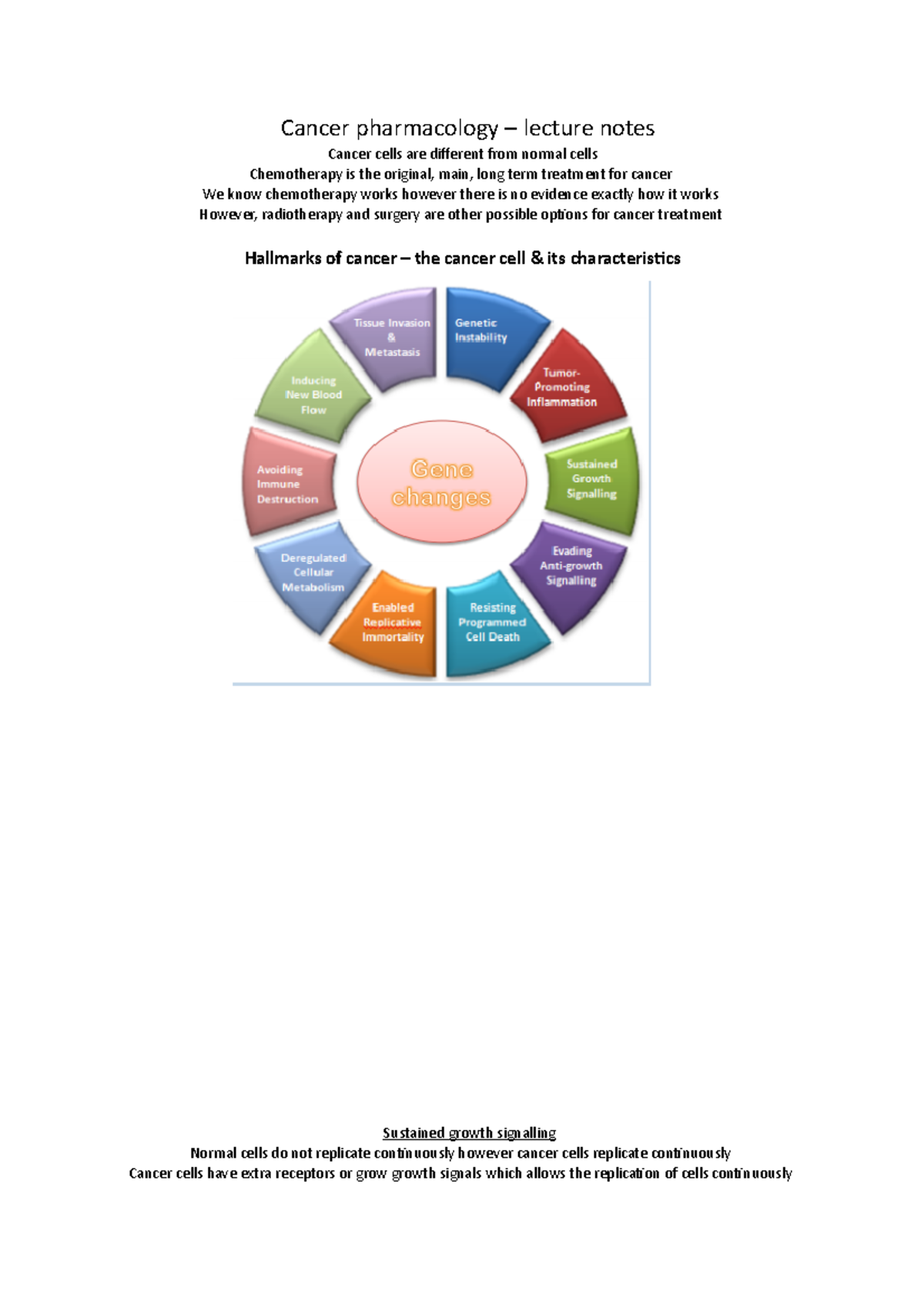 Cancer pharmacology - lecture notes - Cancer pharmacology – lecture ...