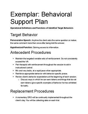 Week8BIP - Behavior Intervention Plan Desirea E Joy PSY 7713 Behavior ...