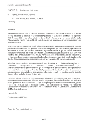 Ejemplo Dictamen con Salvedad - Manual de Auditoría Gubernamental ANEXO ...