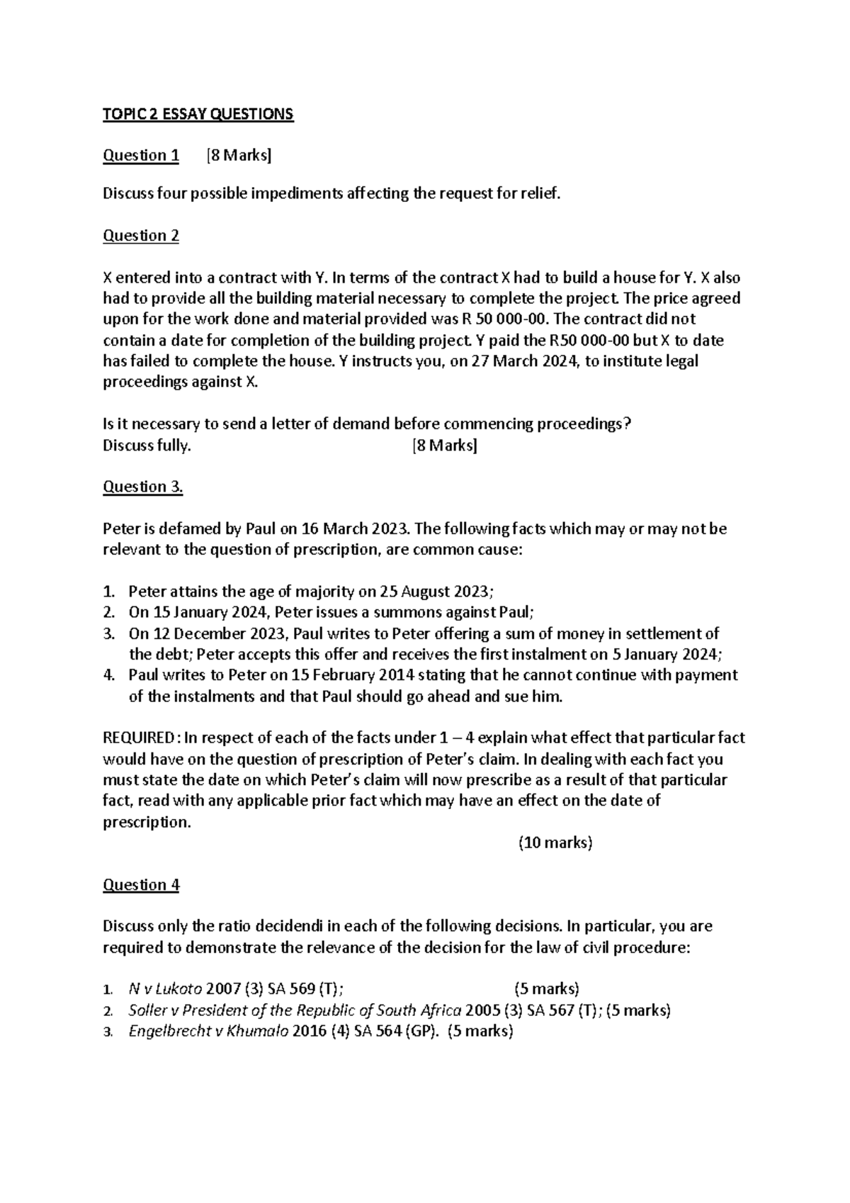 Essay+Questions+Topic+2 - TOPIC 2 ESSAY QUESTIONS Question 1 [8 Marks ...