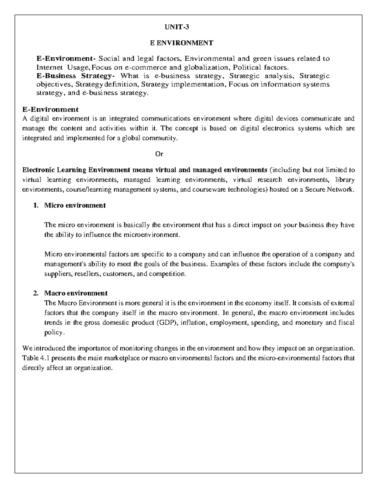 UNIT-3 - E-ENVIRONMENT - UNIT- 3 E ENVIRONMENT E-Environment- Social ...