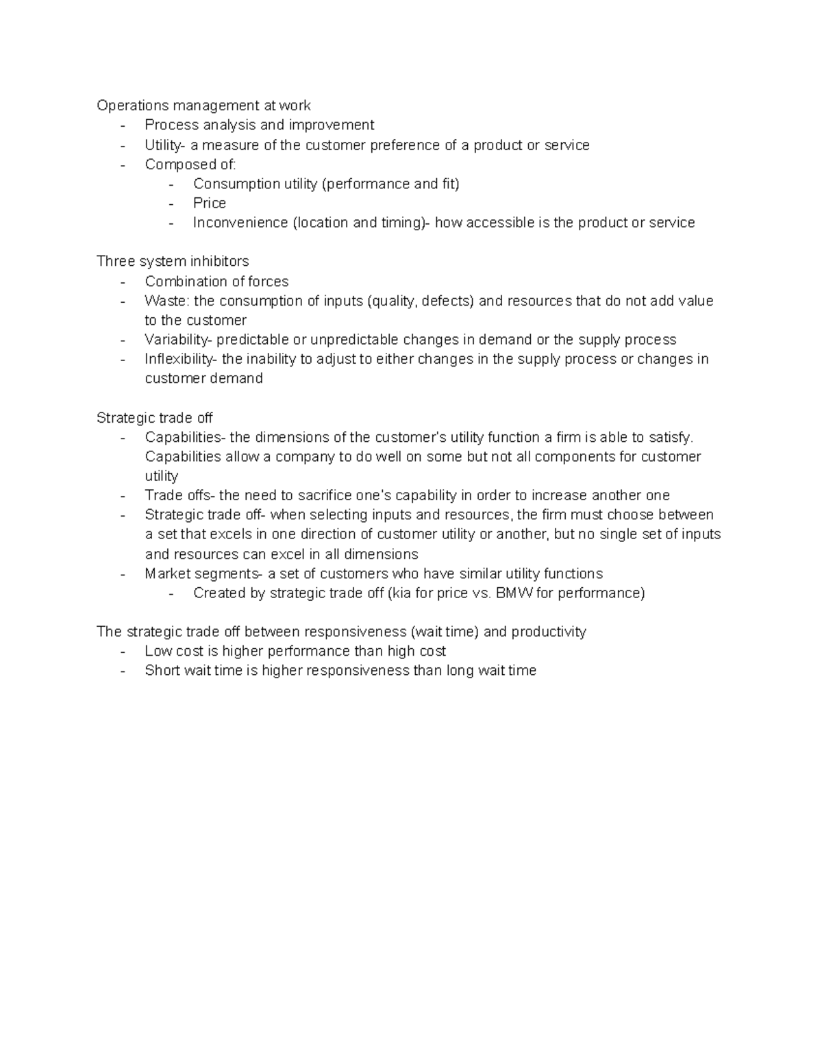 Chapter 1 Introduction to Operations Management - Operations management ...