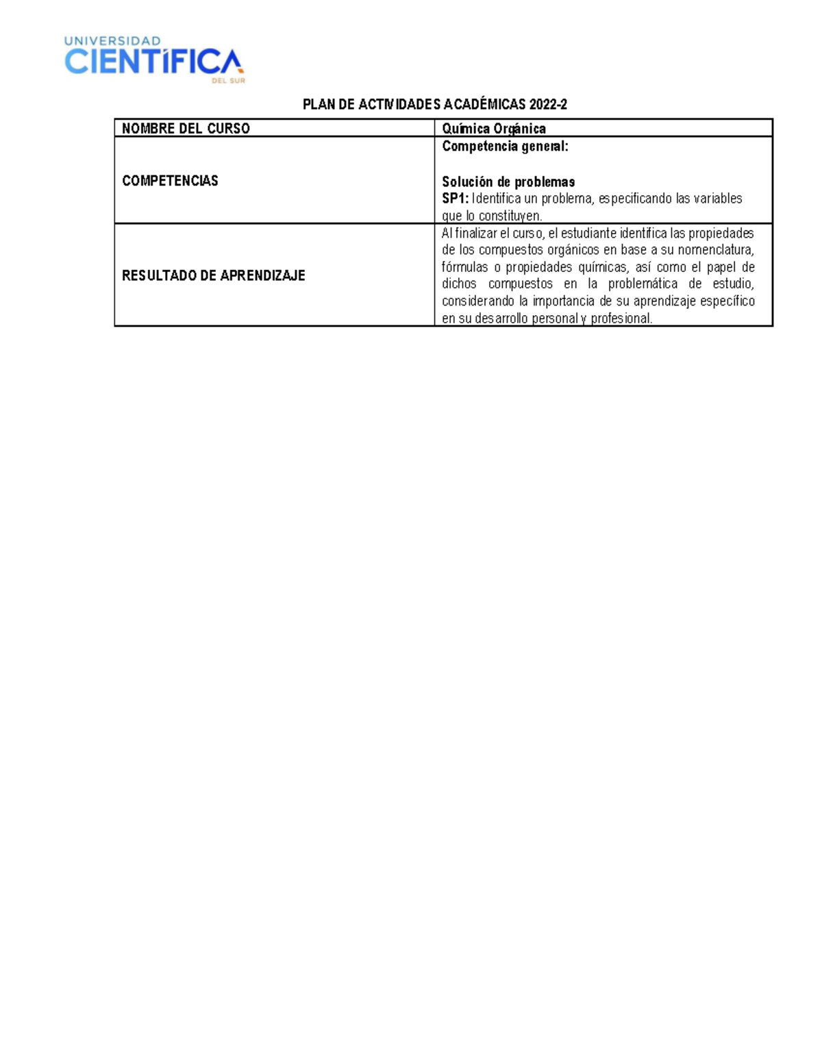 Plan de actividades - dnfg th. thy. - PLAN DE ACTIVIDADES ACAD.. 2022 ...