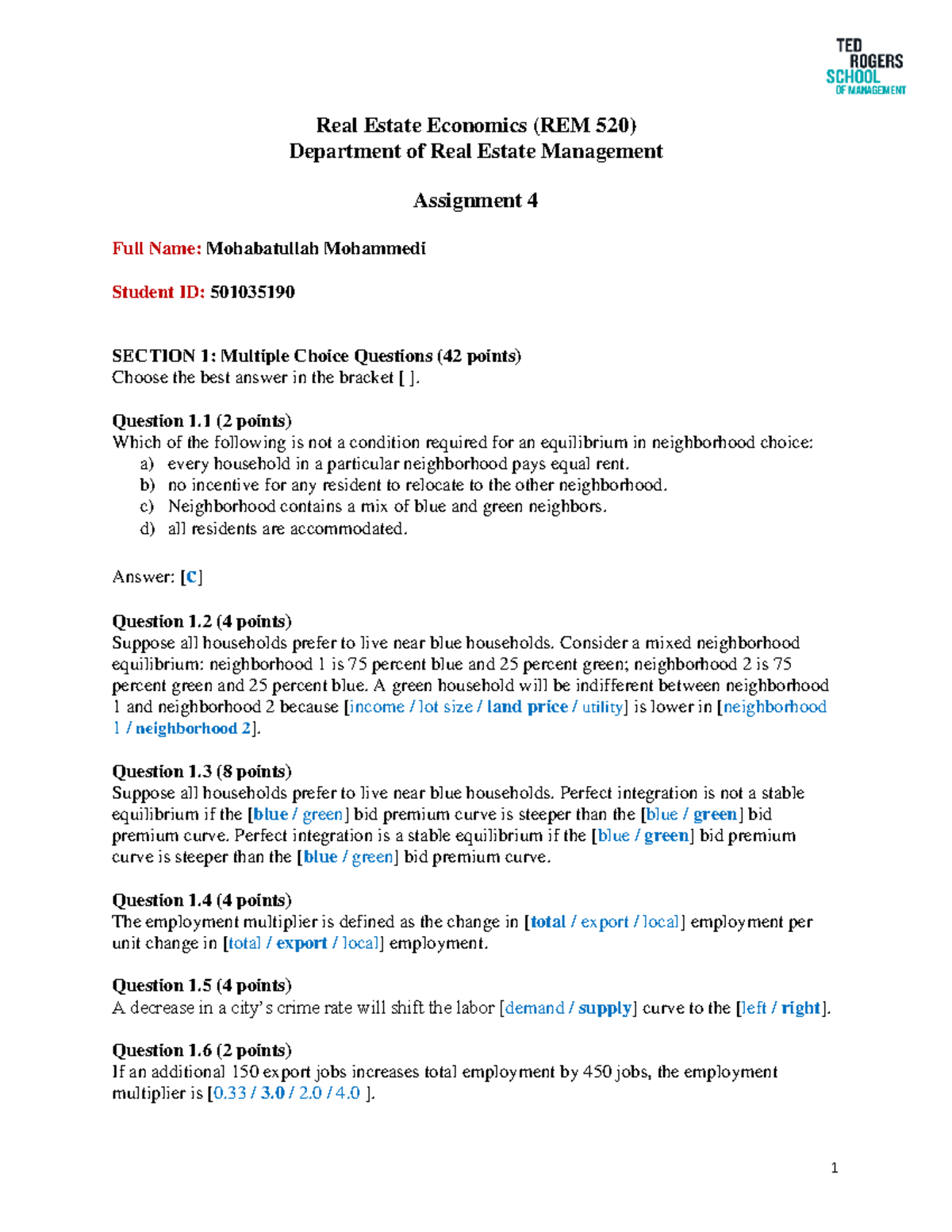REM520-Assignment 4 - final script - Real Estate Economics (REM 520 ...