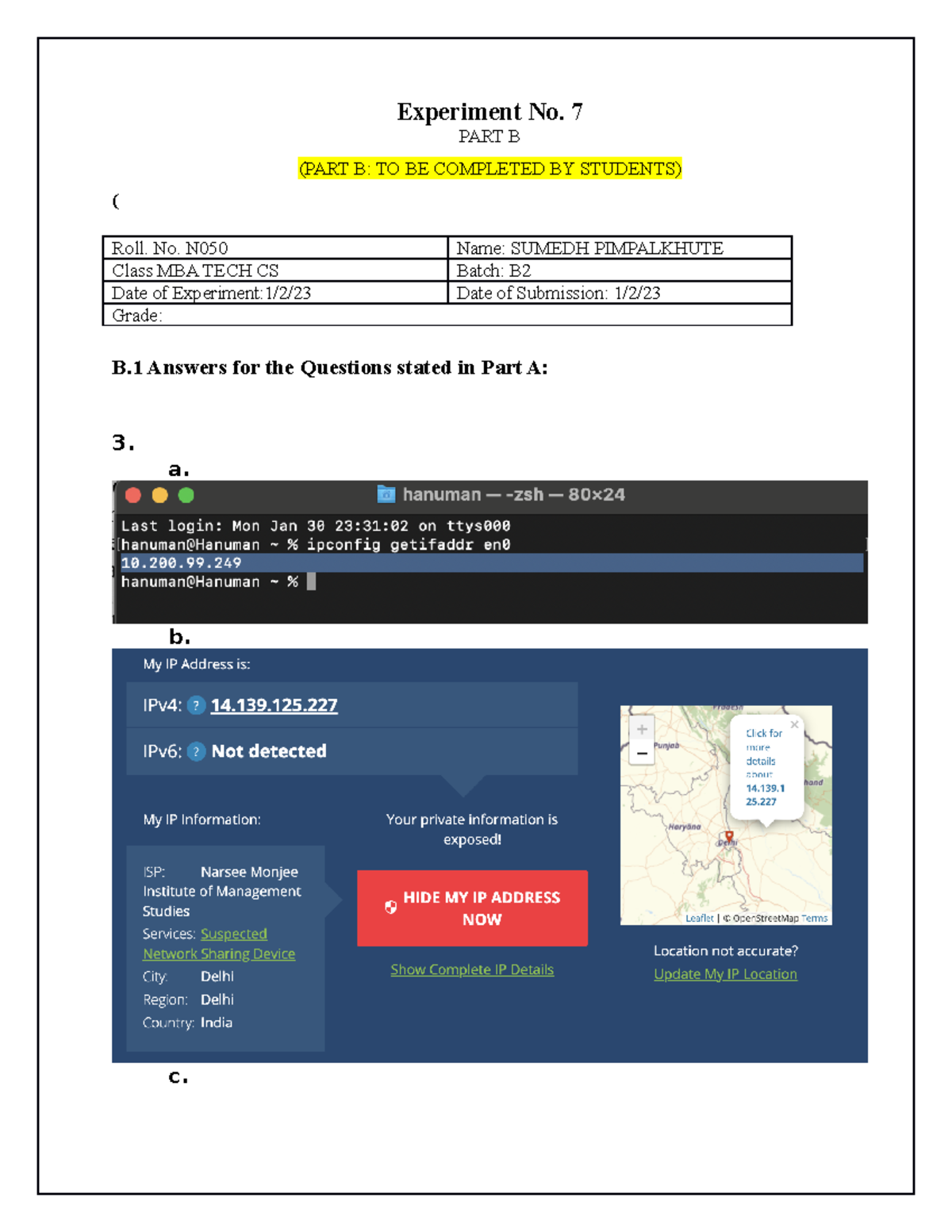 Exp7 N050 CS - Lab work or cyber security - Experiment No. 7 PART B ...