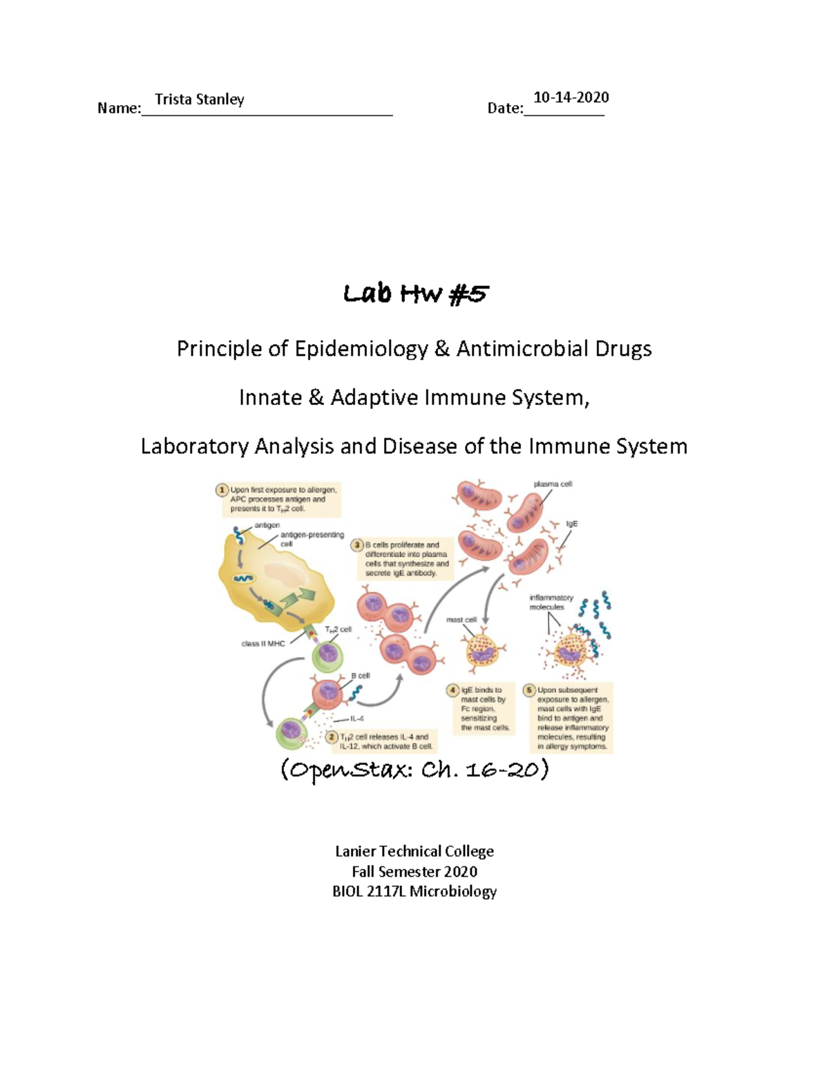 BIOL 2117L Lab Hw #5 NA Fall 2020 - Name ...