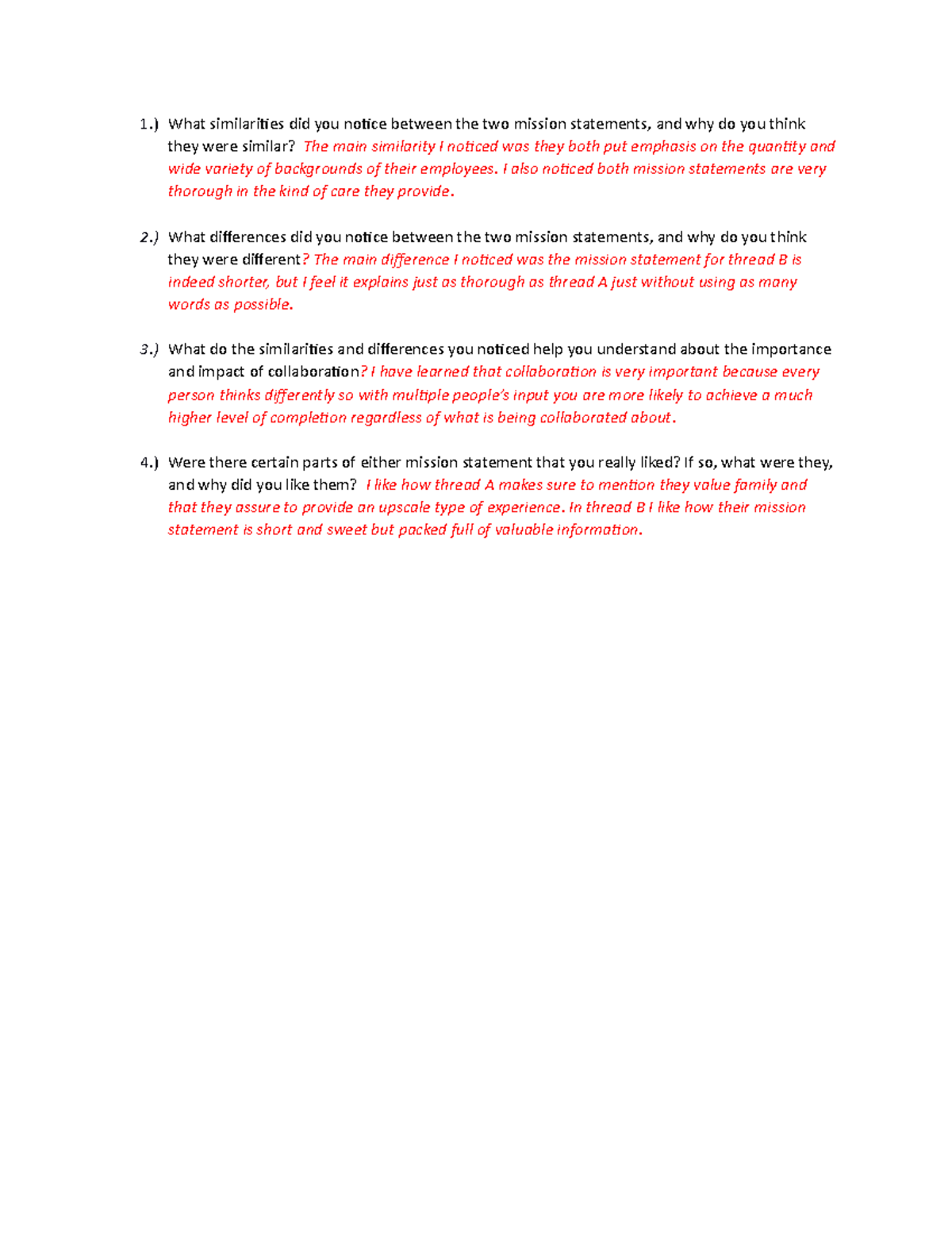 Module 4 Discussion - Leading Management Practices - 1.) What similarities did you notice ...