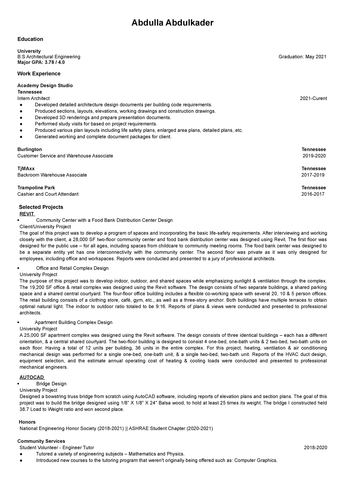 Abdulla Abdulkader - cv resume - Compiler Construction - VU - Studocu