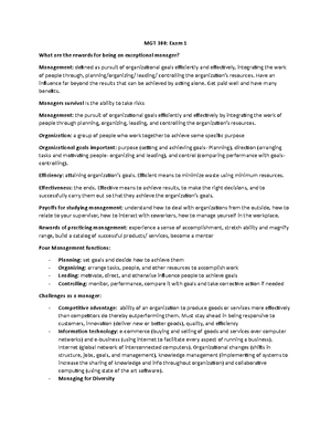 MGT 300 Chapter 16 - Why is control needed 1. Adapt to change and ...