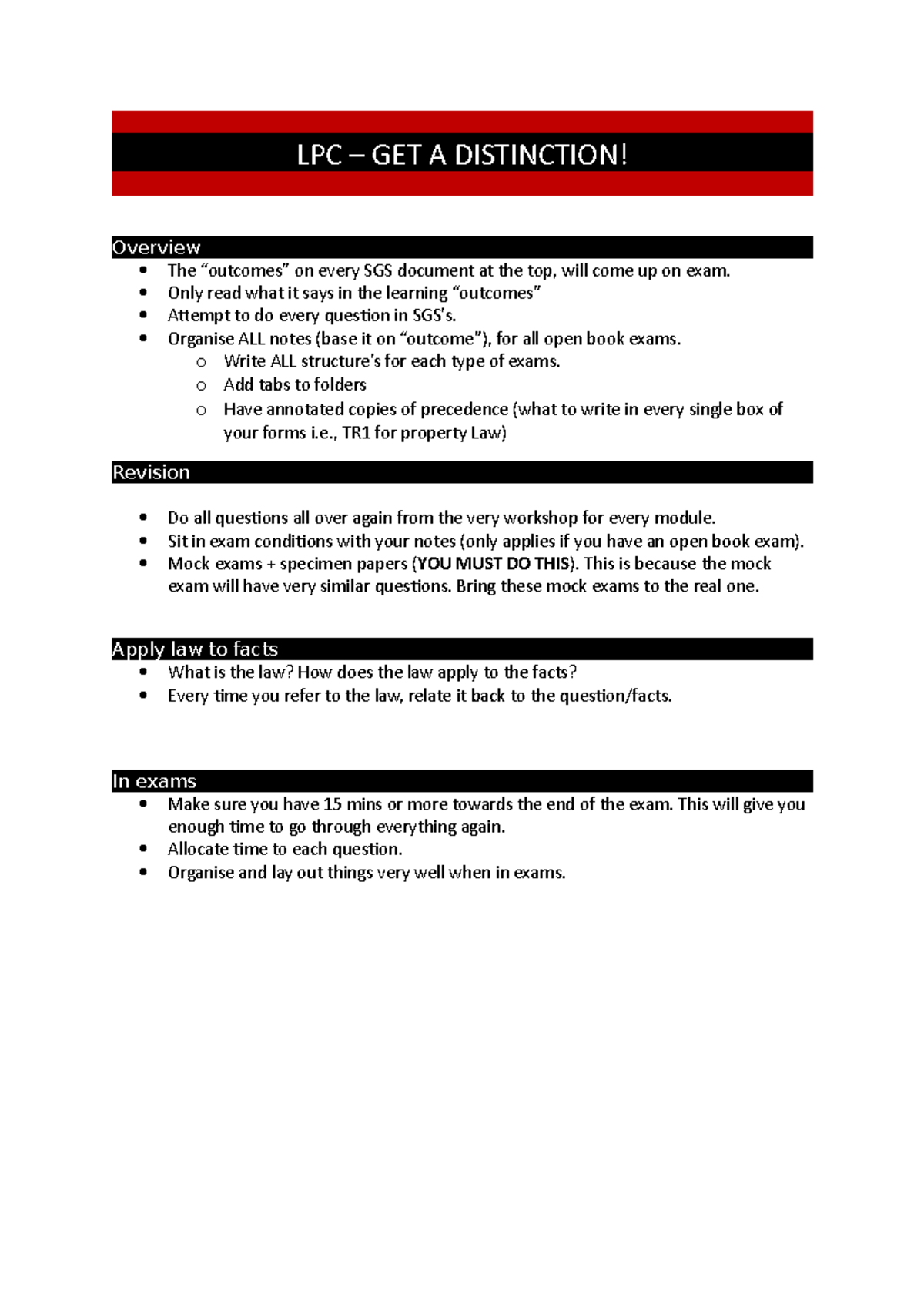 LPC – Get a Distinction - LPC – GET A DISTINCTION! Overview The ...