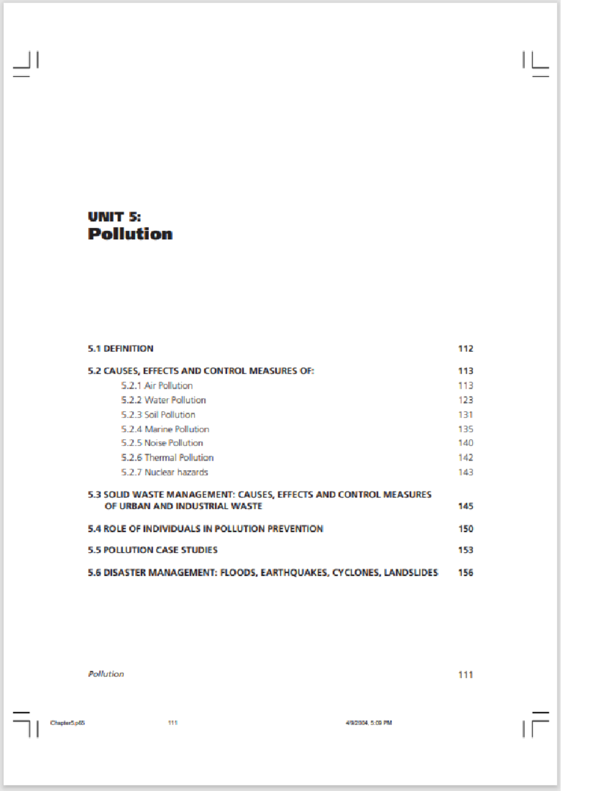 Unit 3 english pollution evs - UNIT 5: Pollution 5 DEFINITION 112 5 ...