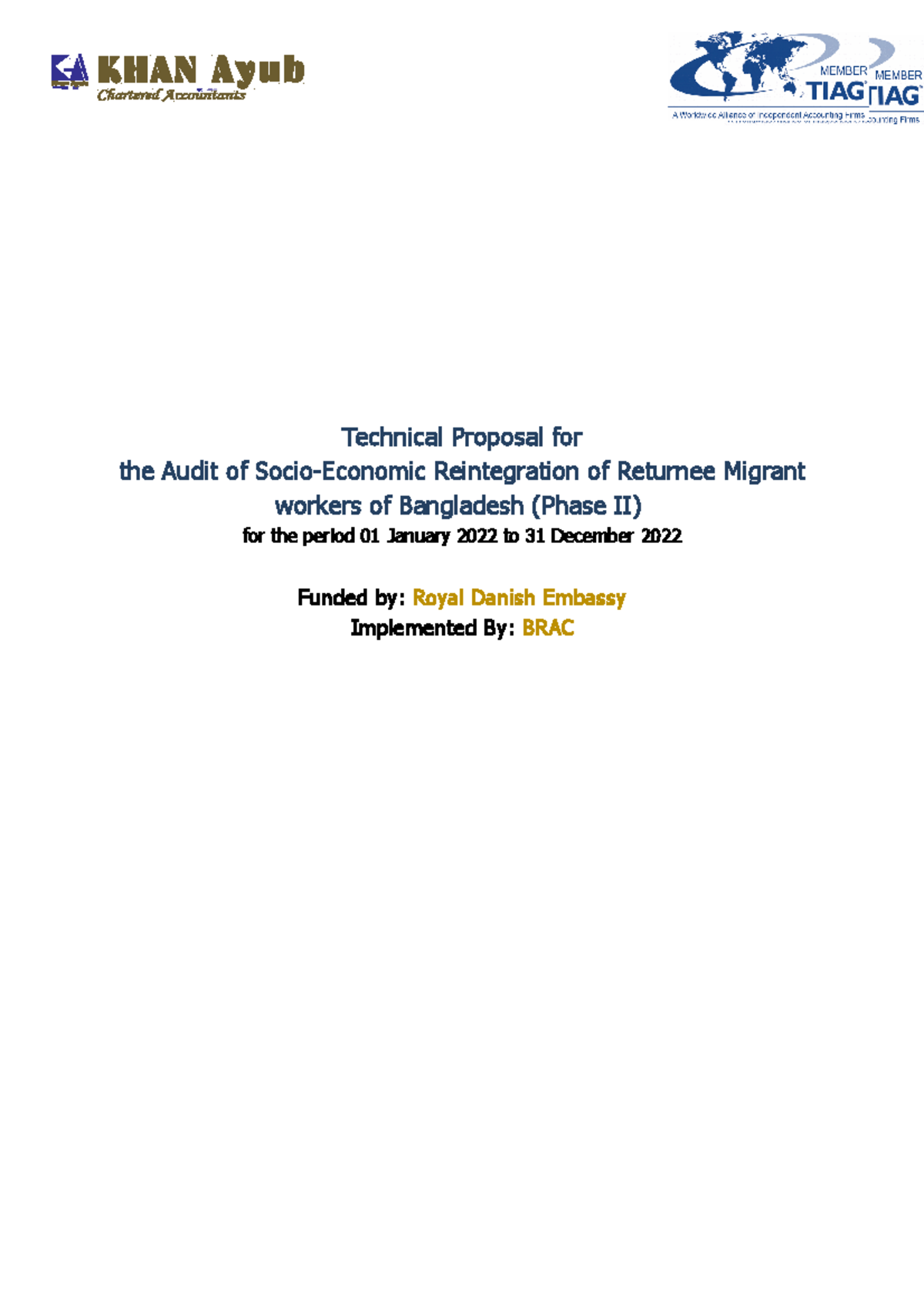 Final Technical Proposal - Technical Proposal for the Audit of Socio ...