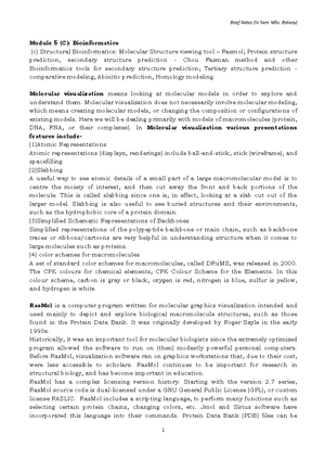 Bioinformatics module 5a - Module 5 (a) : Bioinformatics (27 hrs) (a ...
