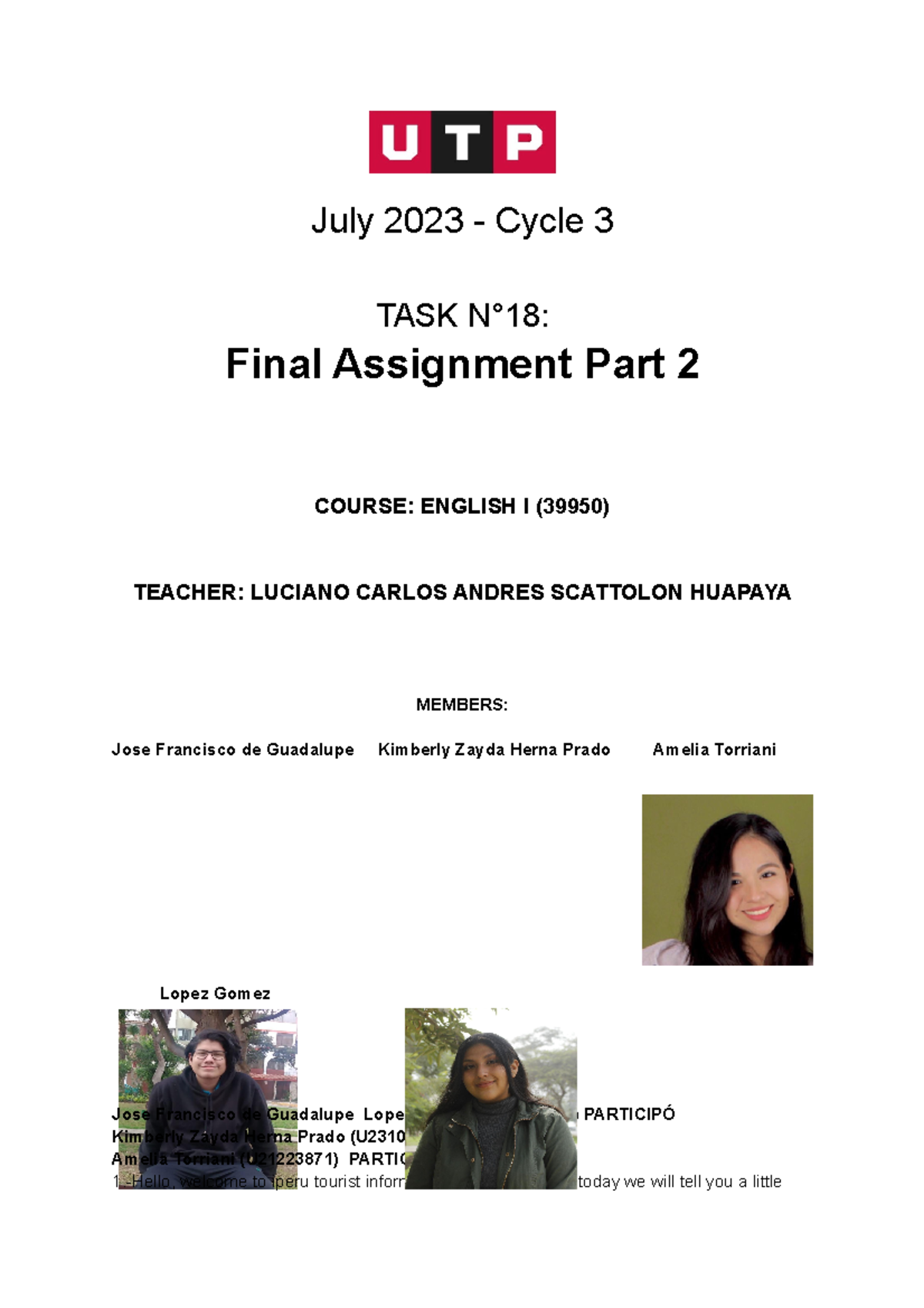Lopezjose Hernakimberly Torrianiamelia - July 2023 - Cycle 3 TASK N°18 ...