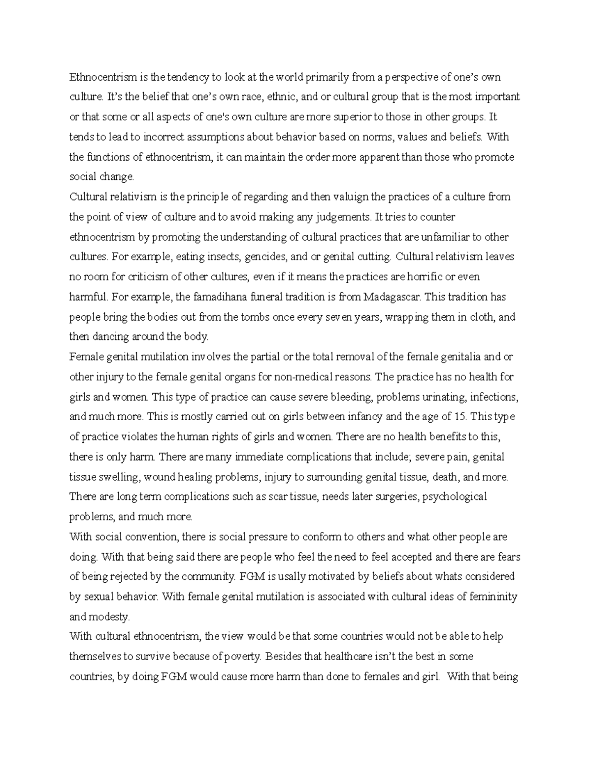 Sociology 101 Culture and Society - Ethnocentrism is the tendency to ...
