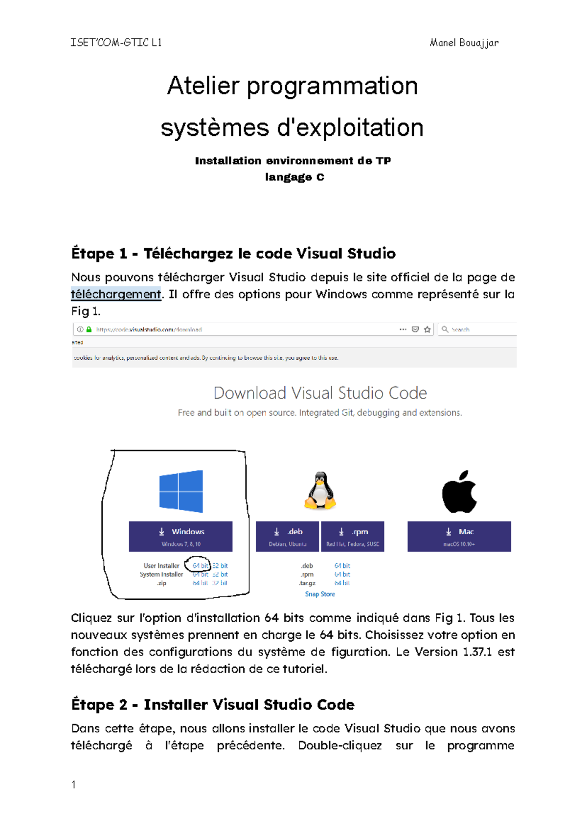 Atelier programmation c - Atelier programmation systèmes d'exploitation ...