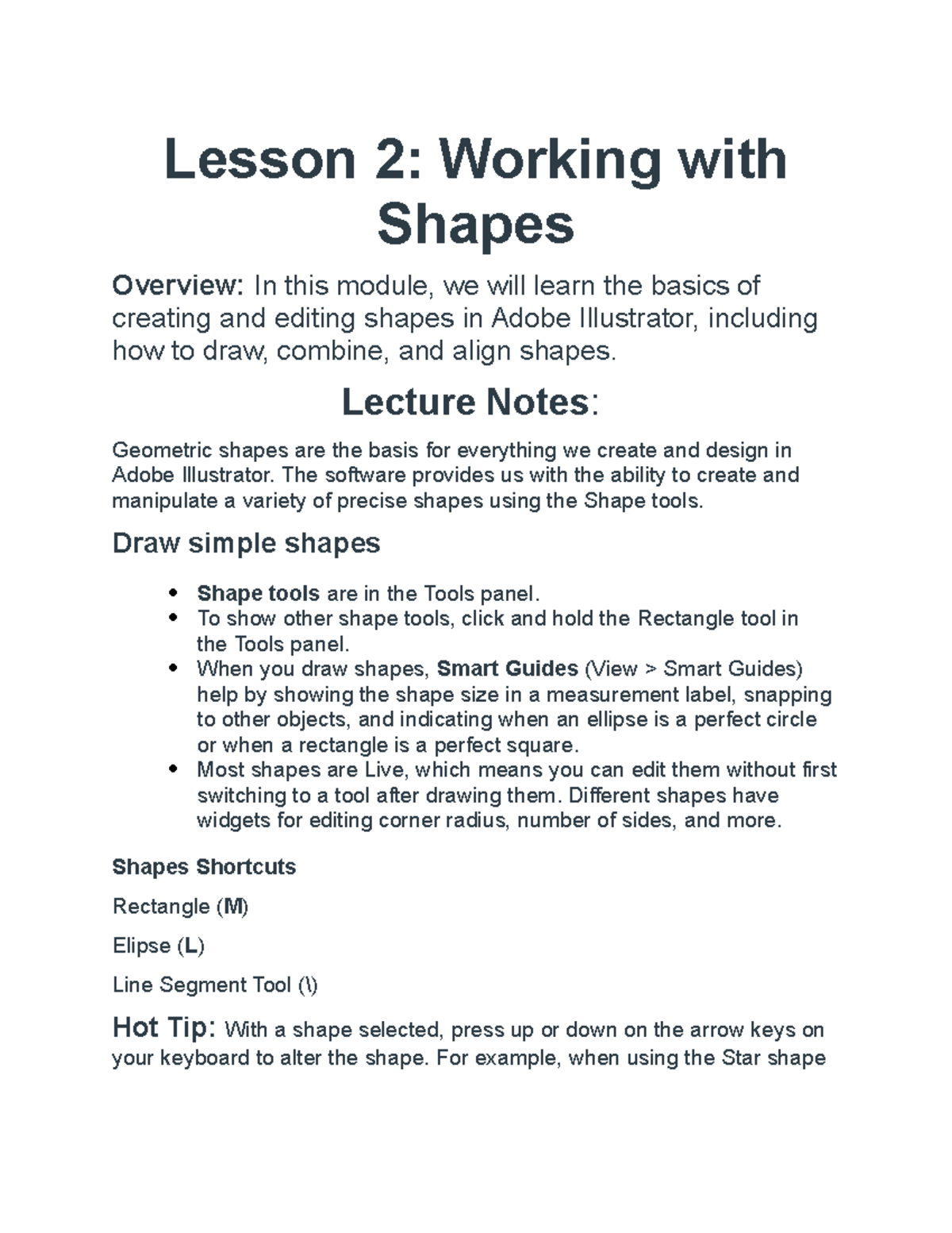 Lesson 2 - how to start working with Shape - Lesson 2: Working with ...