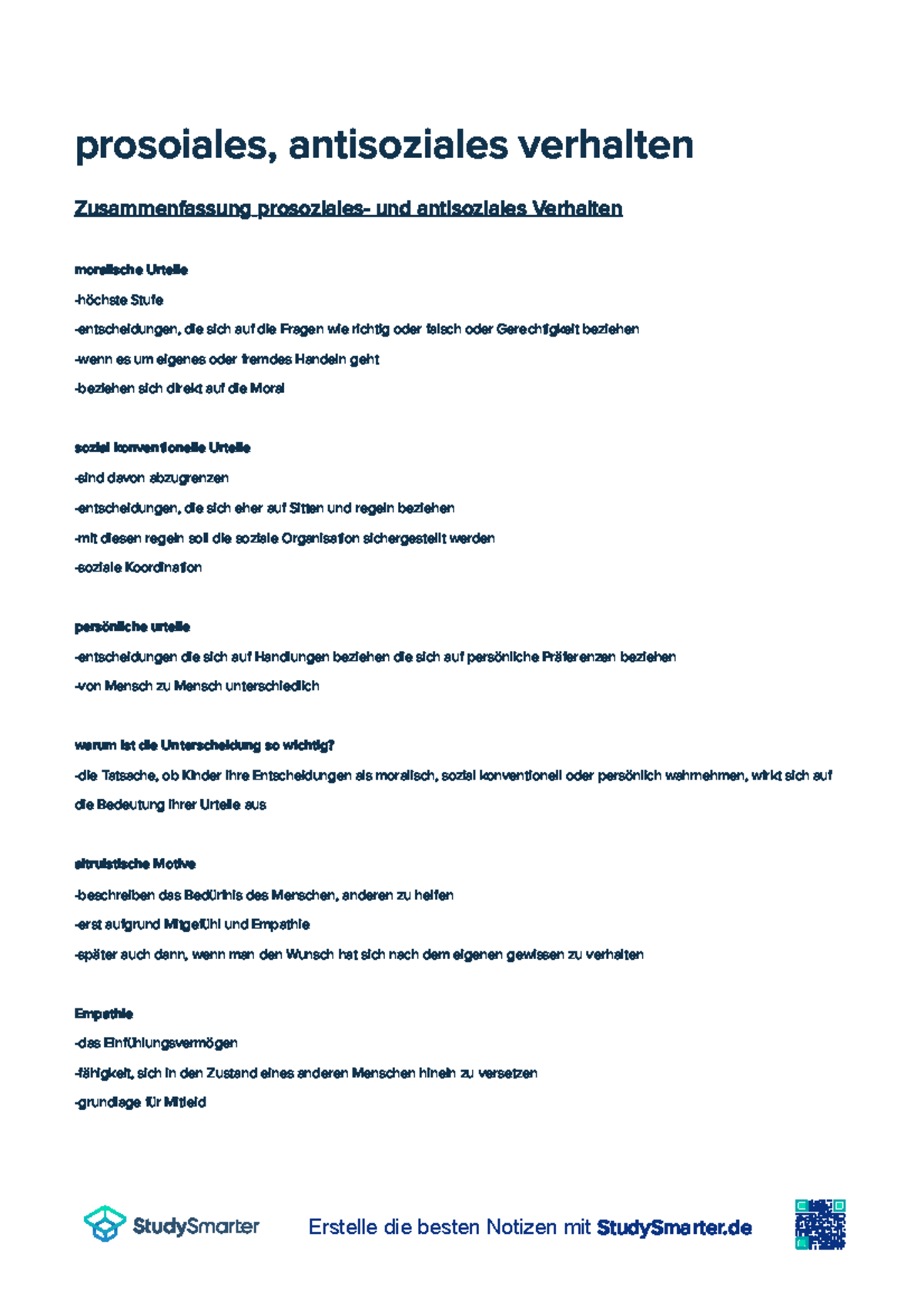 Prosoiales, antisoziales verhalten - prosoiales, antisoziales verhalten Zusammenfassung ...