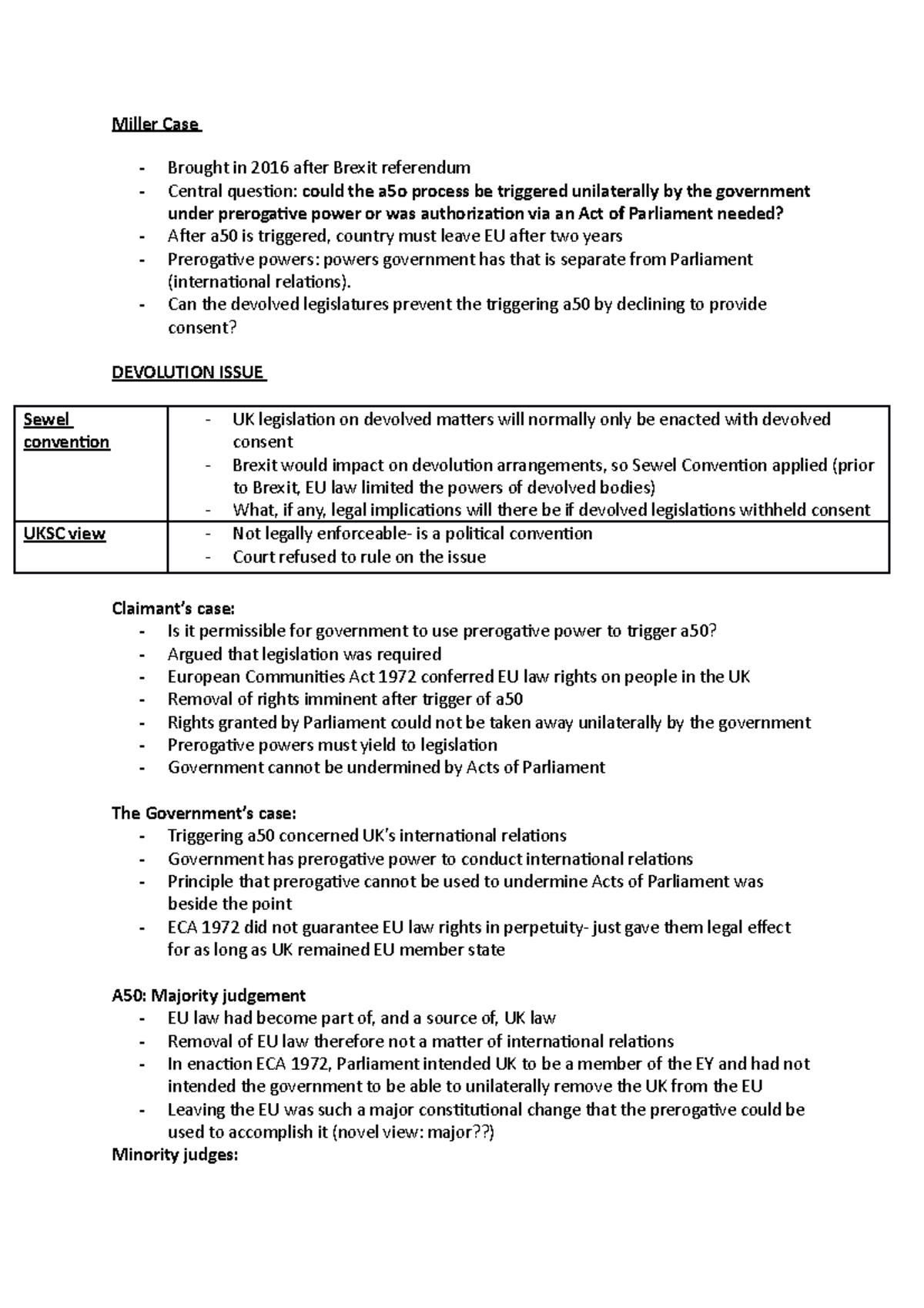 Miller (no1) - Miller Case Brought in 2016 after Brexit referendum ...