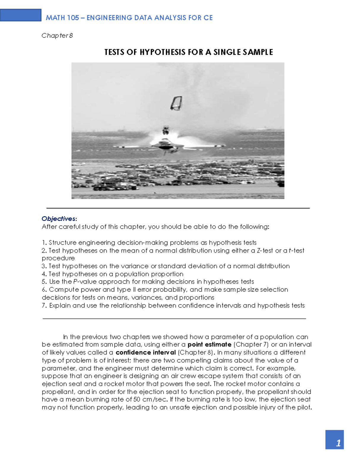 Module 8 Hypothesis Testing ON A Single Sample ( Complete) - Chapter 8 ...