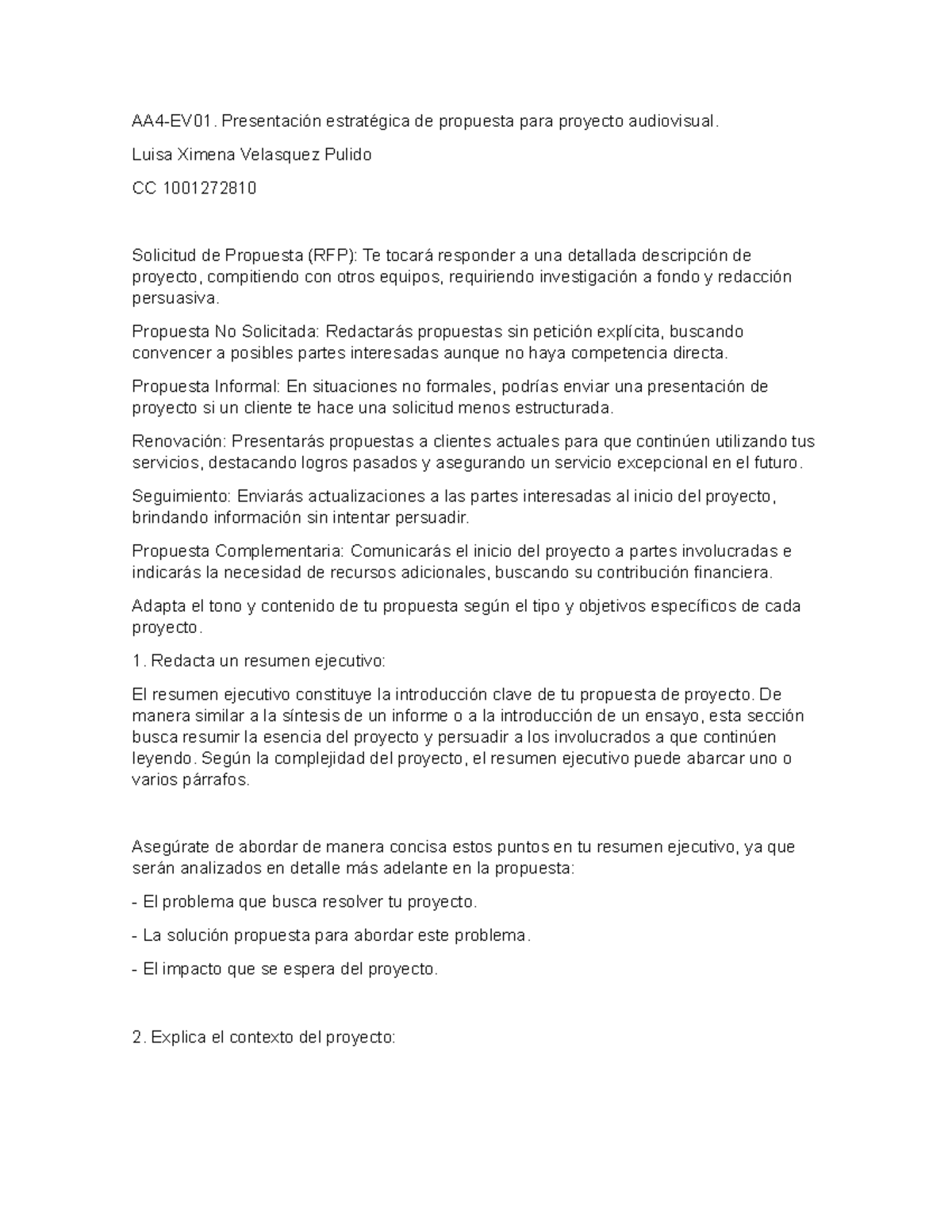 AA3-EV01. Sintonización de los elementos de un guion de ficción en un texto cortó - AA4-EV01 ...