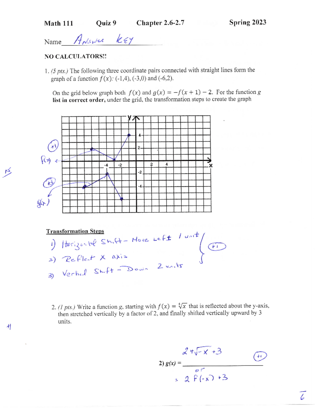 Math 111 Quiz 9 Answer Key Spring 2023 - 01.640.111 - Studocu