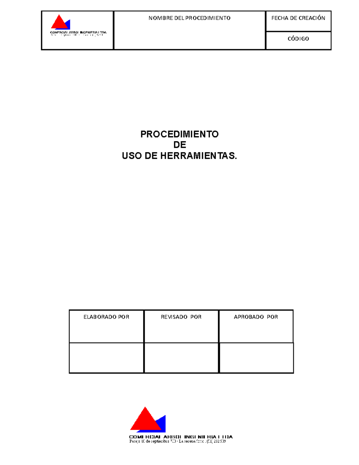Procedimiento DE USO DE Herramientas Rea - CÓDIGO PROCEDIMIENTO DE USO DE HERRAMIENTAS ...
