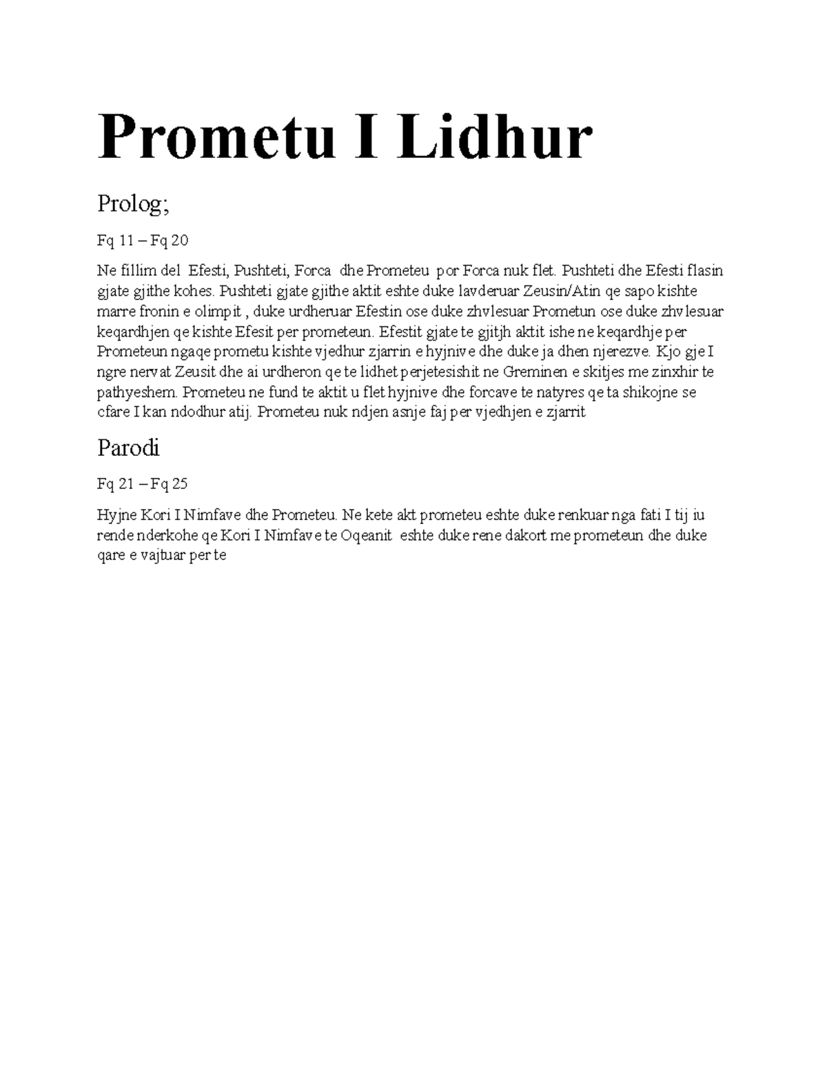 Prometu I Lidhur - for all who want - Prometu I Lidhur Prolog; Fq 11 ...