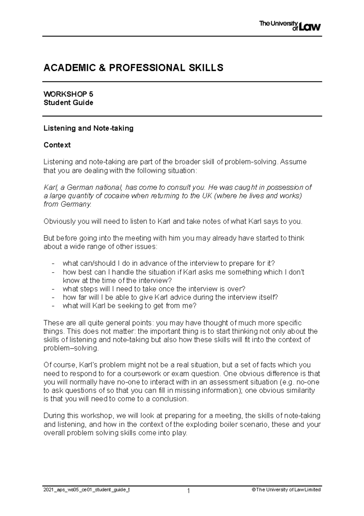 AP guide 5 - workshop notes - ACADEMIC & PROFESSIONAL SKILLS WORKSHOP 5 ...