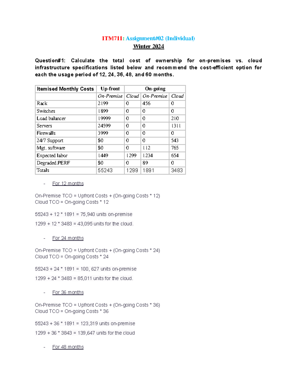Itm711 Assignment 02 Individual Itm711 Assignment 02 Individual Winter 2024 Question 1