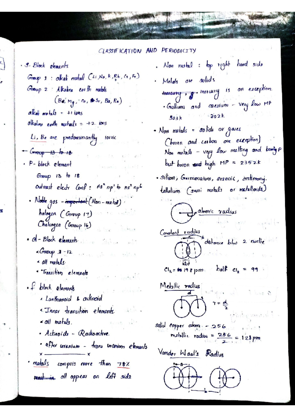 Neet classification and p block simple note - Chemistry SL - Studocu