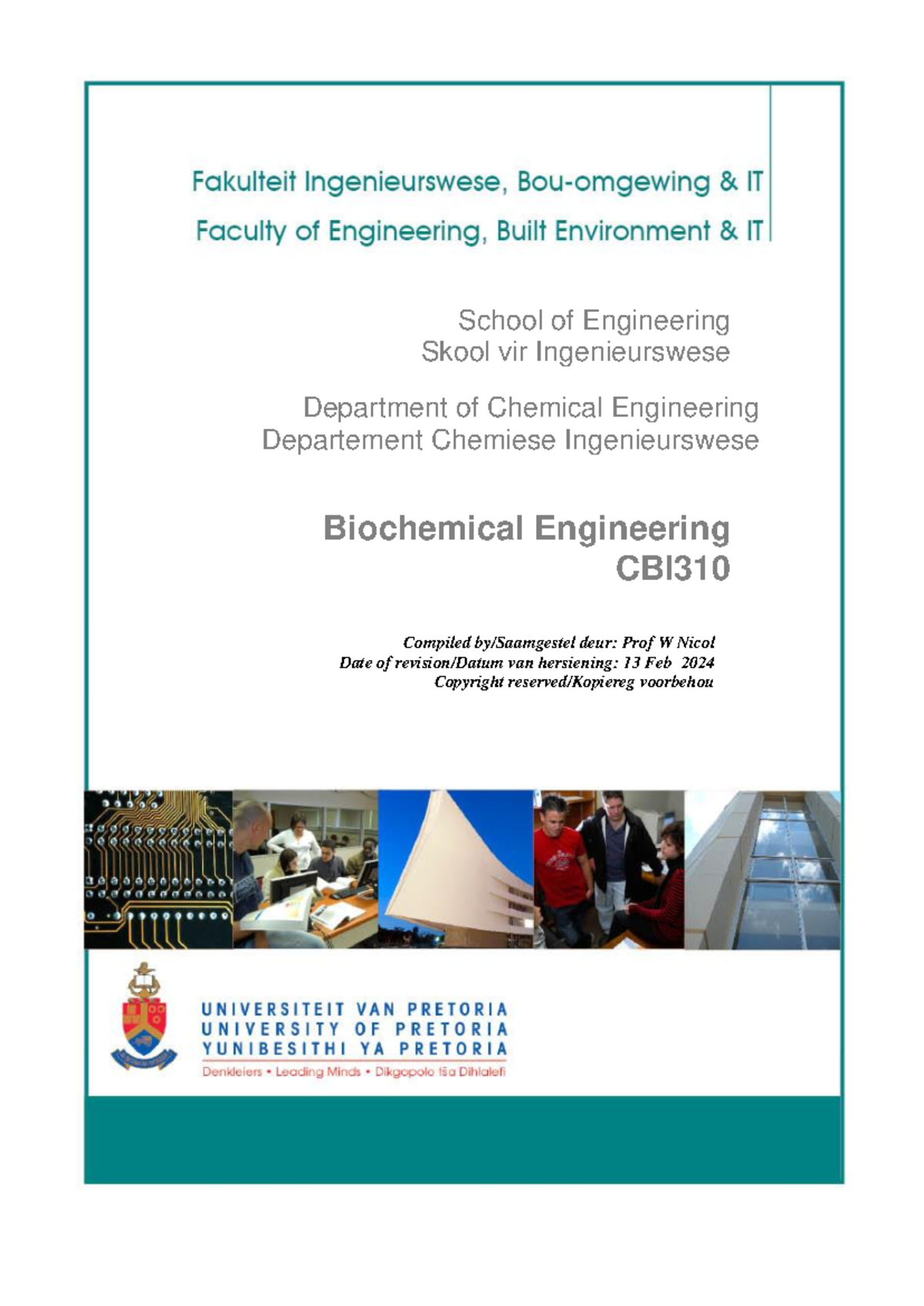 CBI310 Studyguide 2024 - School of Engineering Skool vir Ingenieurswese ...