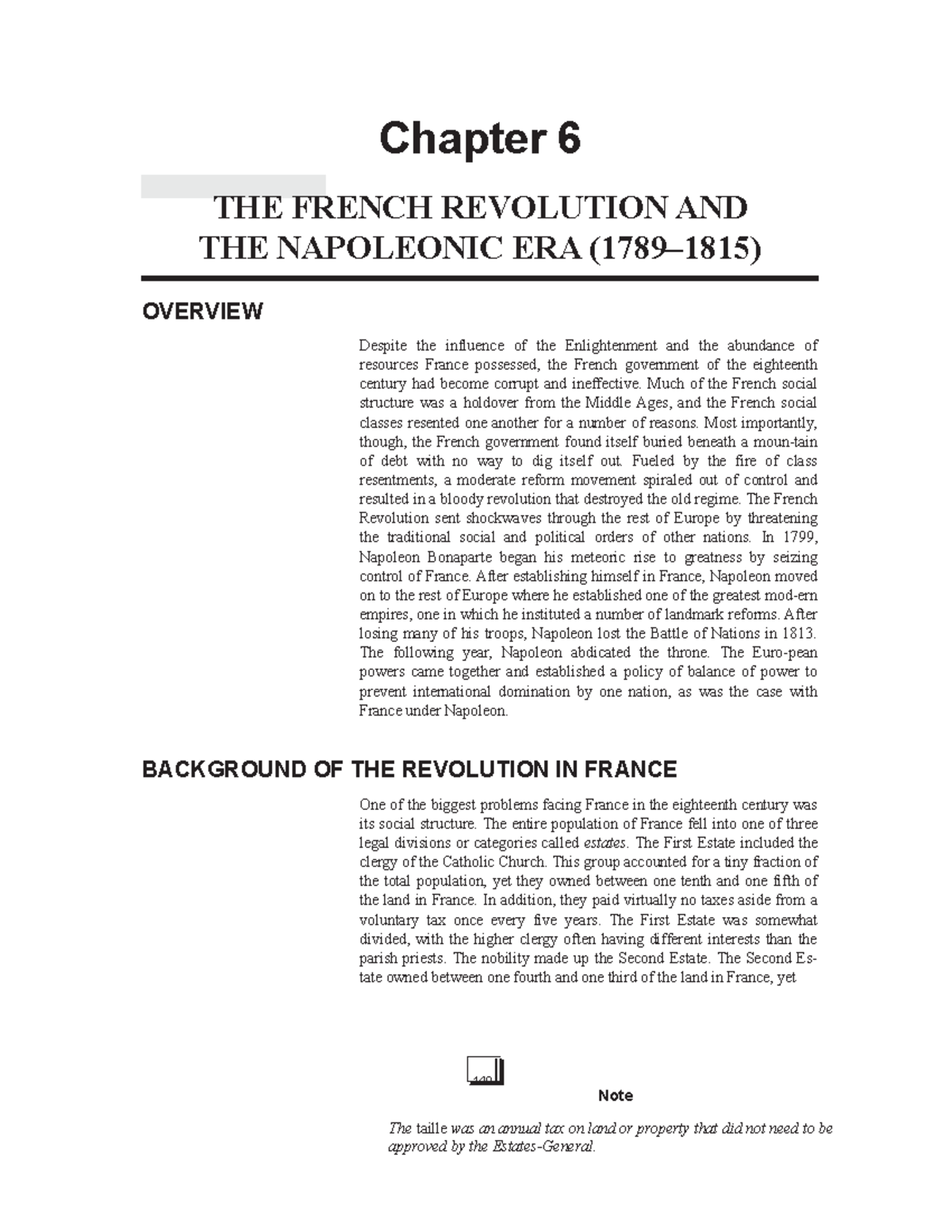 Ch06 The French Revolution and the Napoleonic Era 1789–1815 - Chapter 6 ...