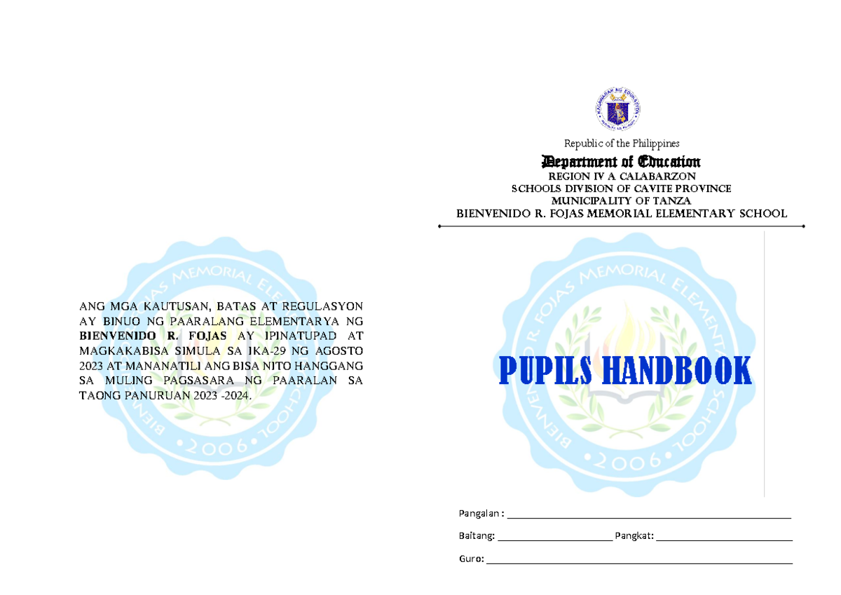 Students- Handbook - Republic of the Philippines Department of ...